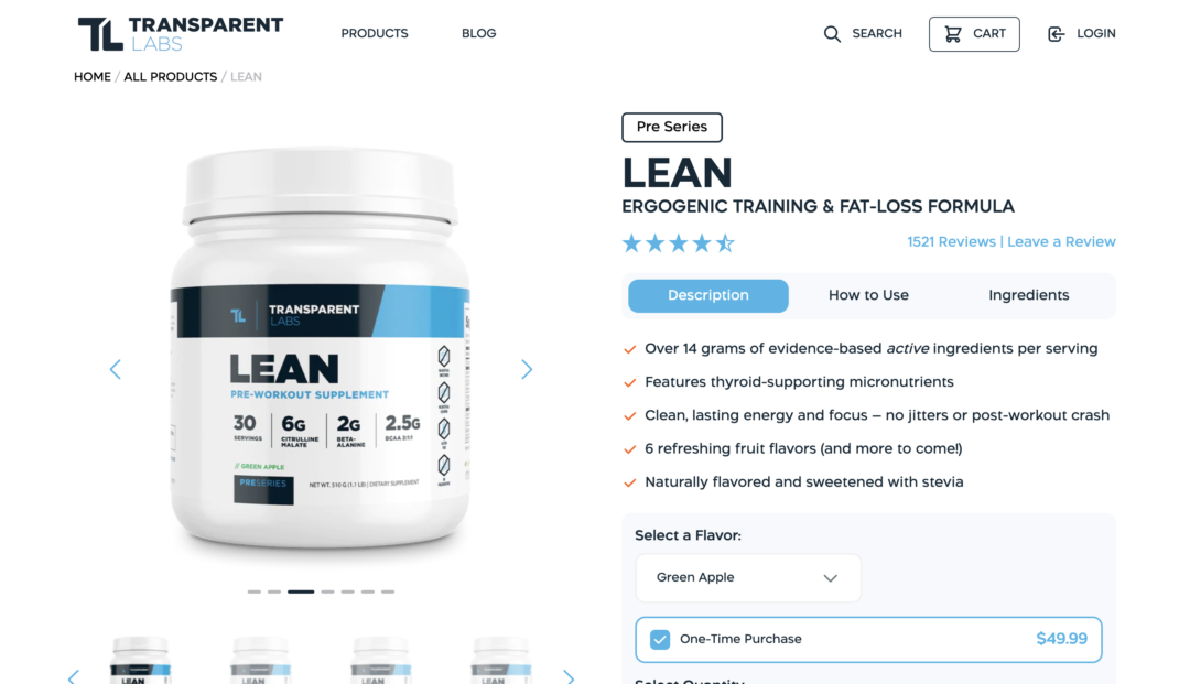 Transparent Labs Lean Pre-Workout Review