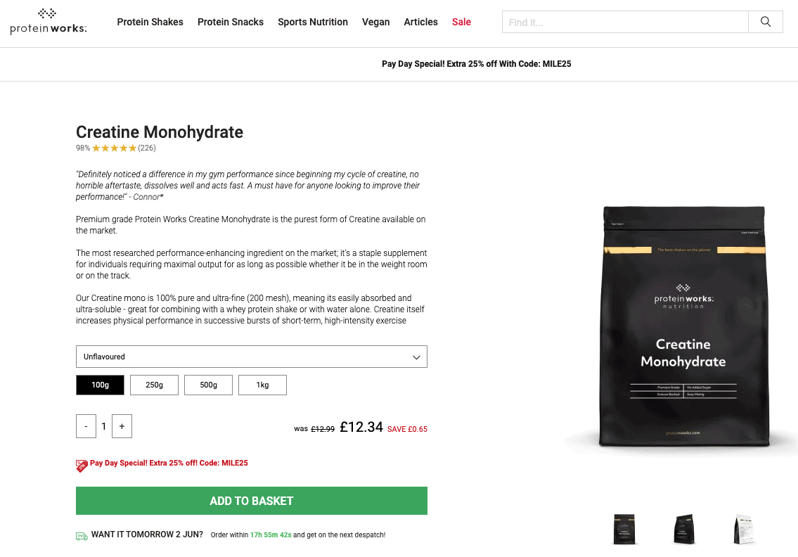 The Protein Works Creatine Monohydrate Review